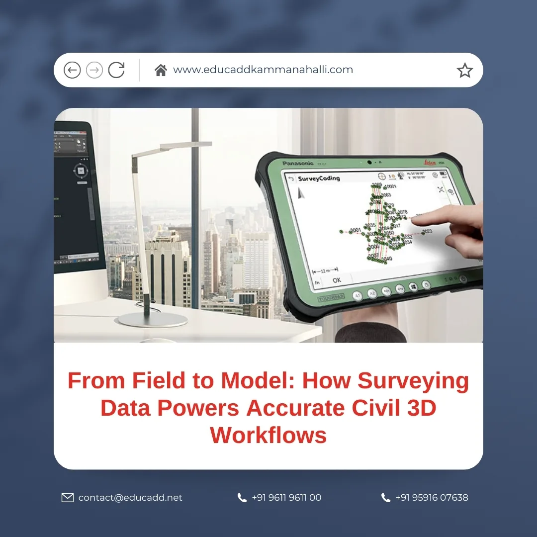 Surveying Data Civil 3D | EduCADD Kammanahalli